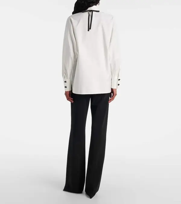 Max Mara Roll Cotton And Silk Poplin Shirt