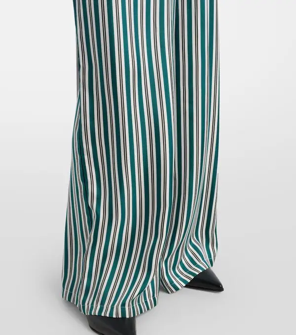 Max Mara Ladino Striped Wide-leg Silk Twill Pants - Multicoloured