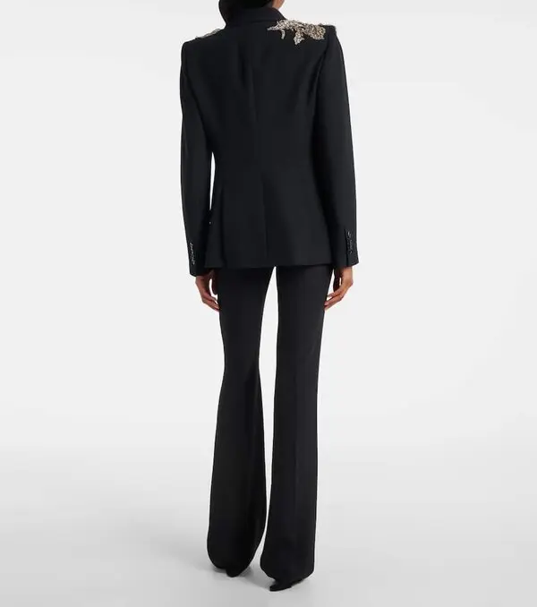 Alexander McQueen Embellished Crepe Blazer