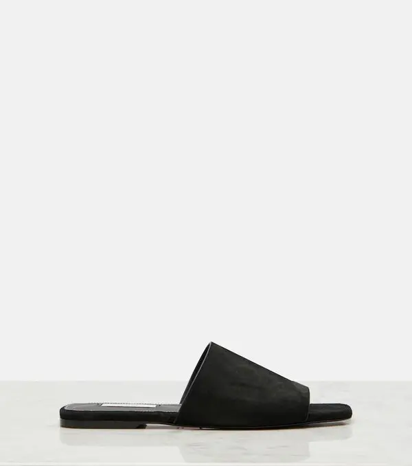 TOTEME Suede Slides - Black