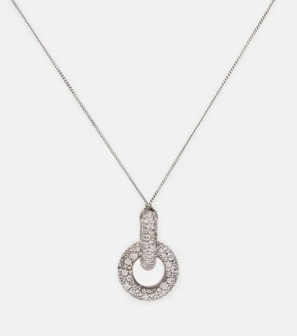 Max Mara Embellished Pendant Necklace - Silver