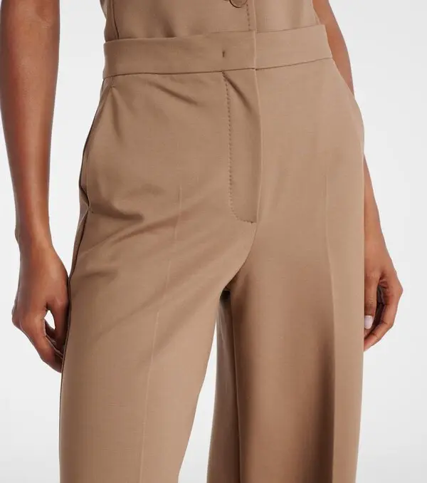 Max Mara Biada High-rise Wide-leg Pants - Brown