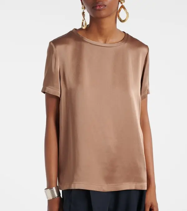 Max Mara Rebecca Satin Top - Brown