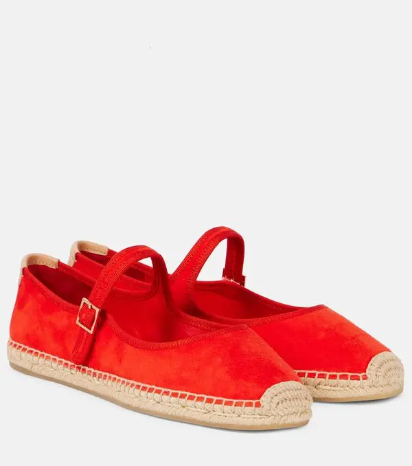 Tory Burch Suede Mary Jane Flats - Red