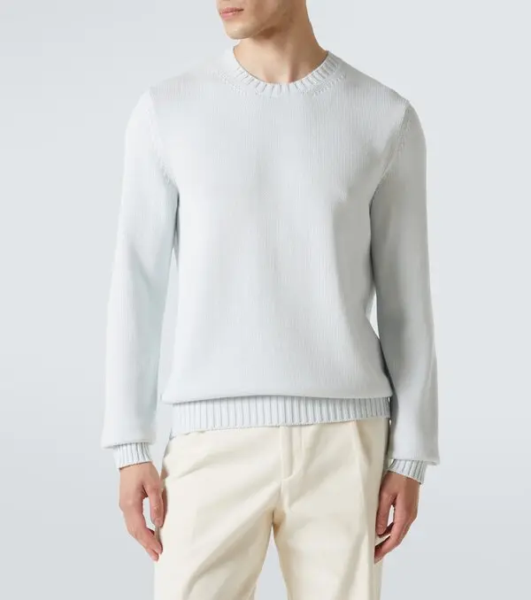 SAMAN AMEL Cotton Sweater - Blue