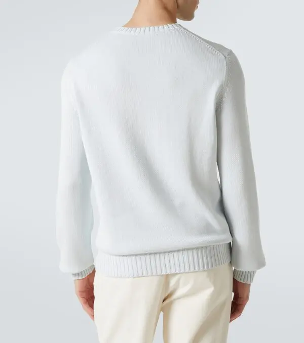 SAMAN AMEL Cotton Sweater - Blue