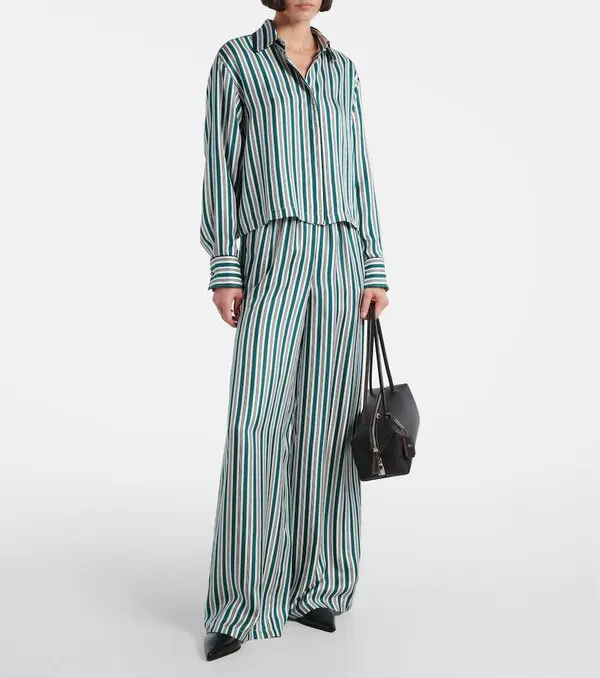 Max Mara Brama Striped Silk Shirt - Multicoloured