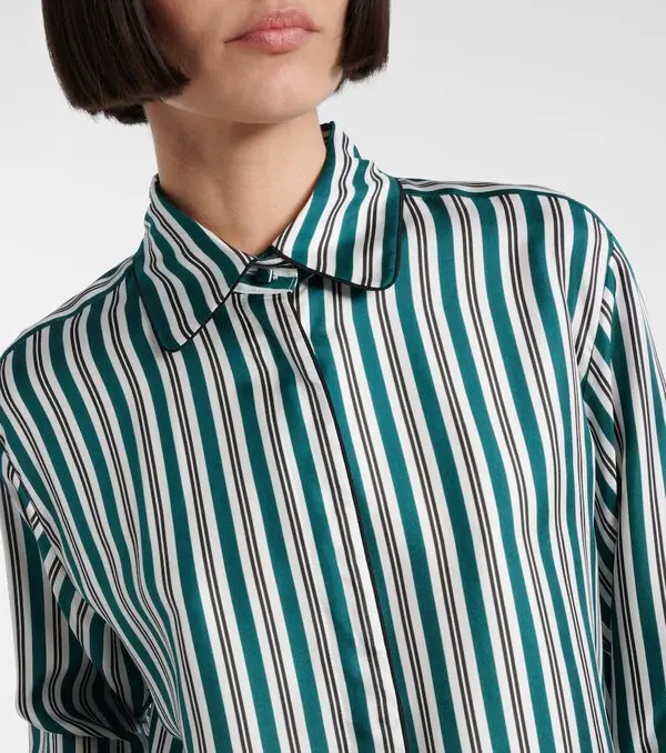 Max Mara Brama Striped Silk Shirt - Multicoloured