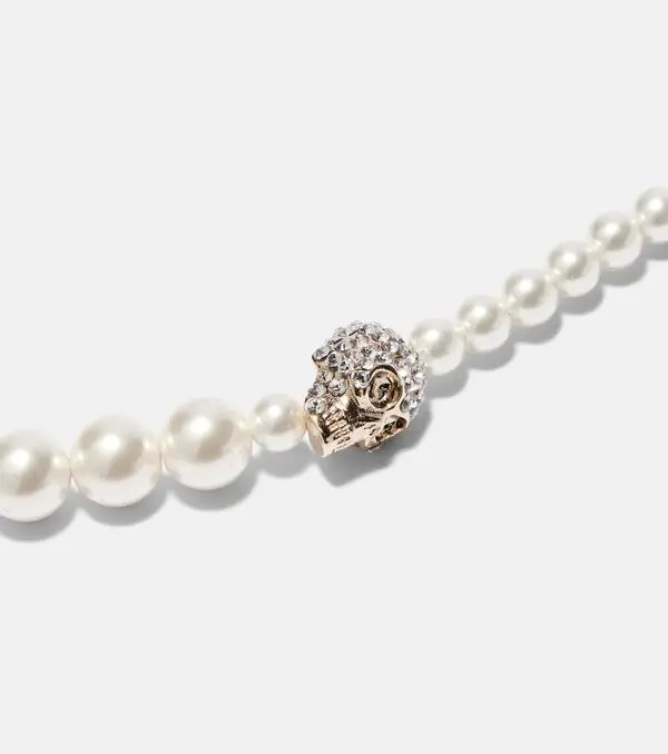 Alexander McQueen Embellished Faux Pearl Necklace