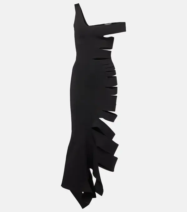 MUGLER Cutout Midi Dress - Black