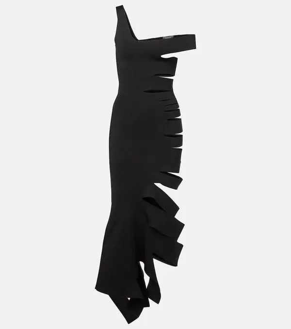 MUGLER Cutout Midi Dress - Black