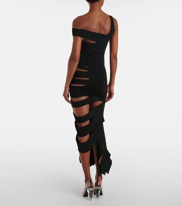 MUGLER Cutout Midi Dress - Black