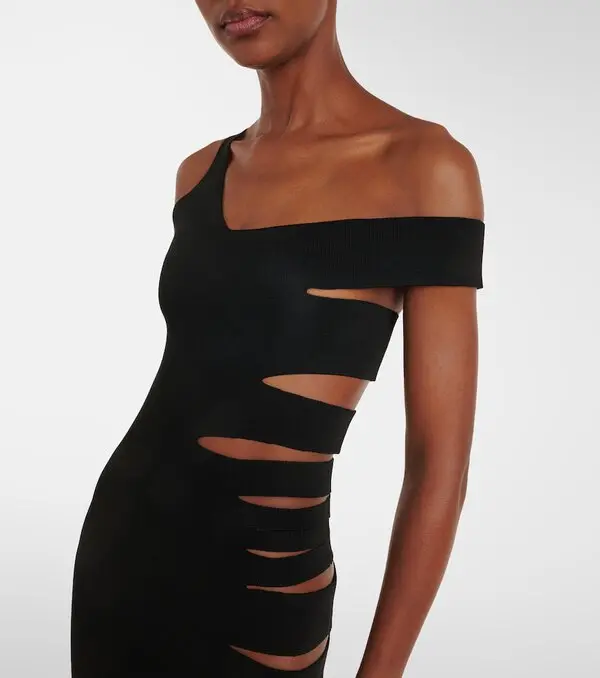 MUGLER Cutout Midi Dress - Black