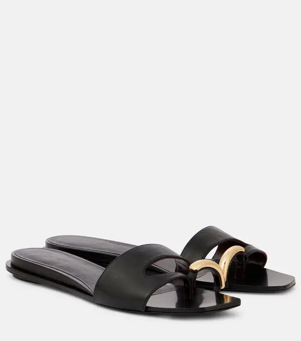 Tory Burch Leather Sandals - Black