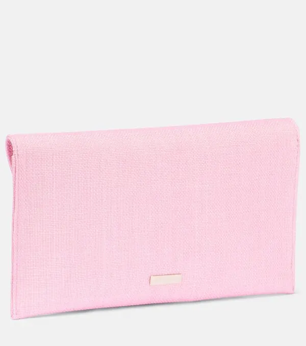 AQUAZZURA Marea Small Raffia-trimmed Clutch
