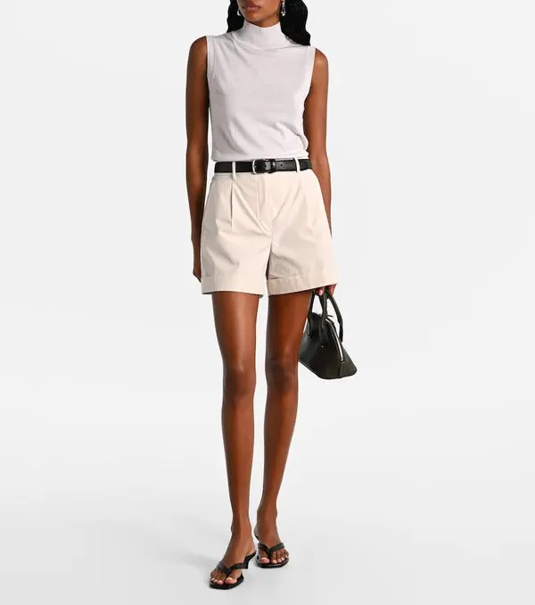 Max Mara Ubino Cotton Poplin Bermuda Shorts - Beige