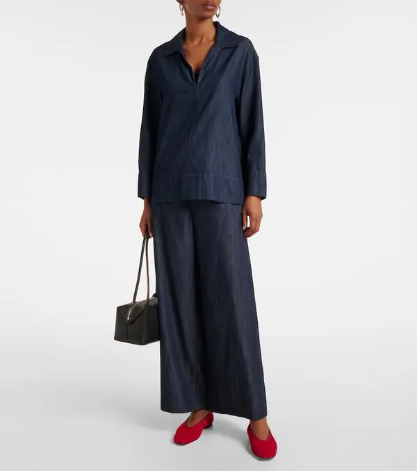Max Mara Caterina Cotton Top - Blue