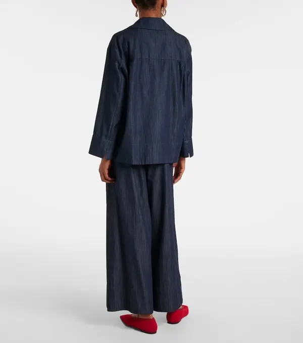Max Mara Caterina Cotton Top - Blue
