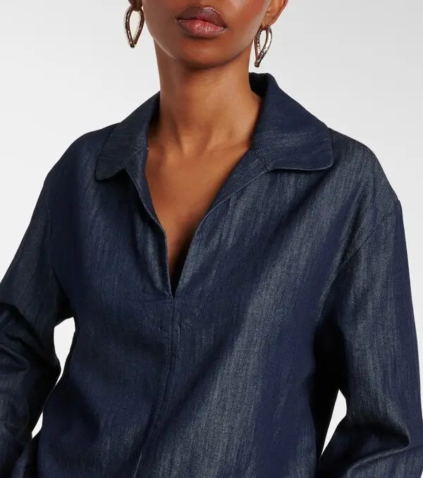 Max Mara Caterina Cotton Top - Blue