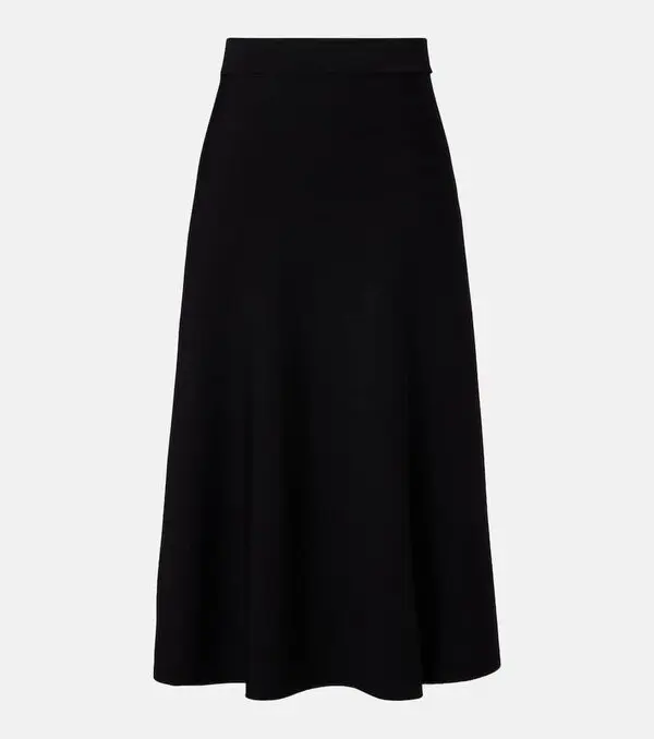 Max Mara Lazio Pleated Crepe Midi Skirt