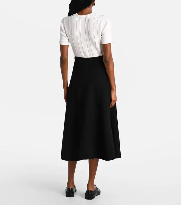Max Mara Lazio Pleated Crepe Midi Skirt