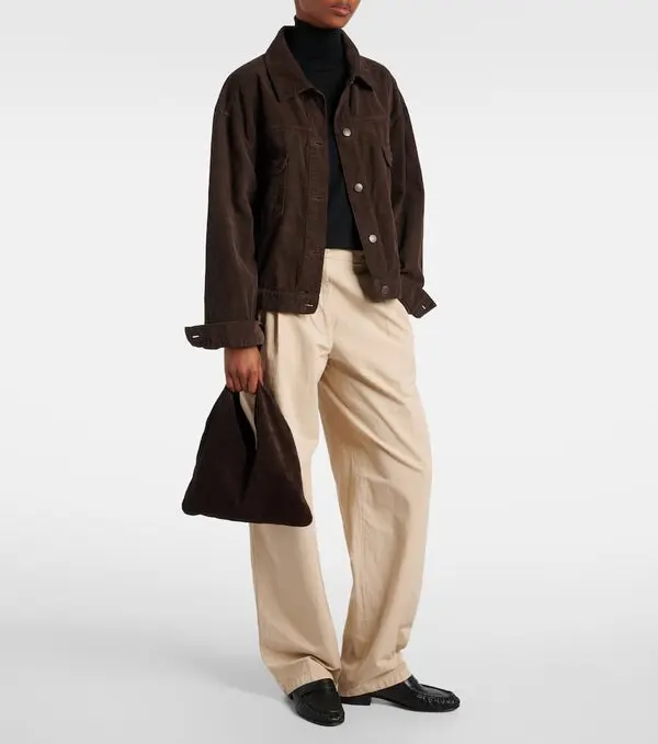 THE ROW Bindle Small Suede Top Handle Bag