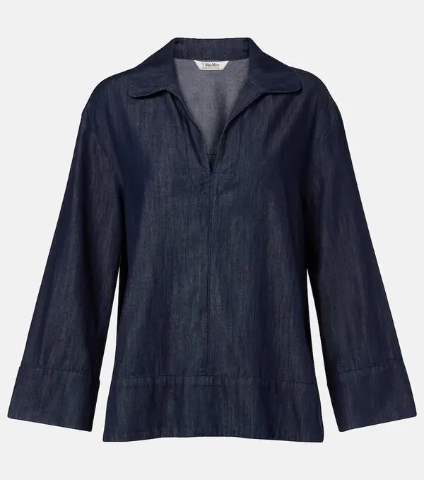 Max Mara Caterina Cotton Top - Blue