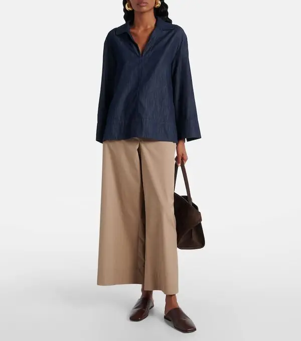 Max Mara Caterina Cotton Top - Blue