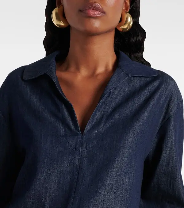 Max Mara Caterina Cotton Top - Blue