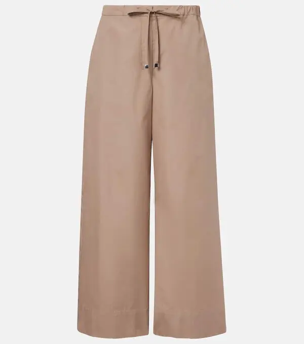 Max Mara Auero Cotton Poplin Wide-leg Pants
