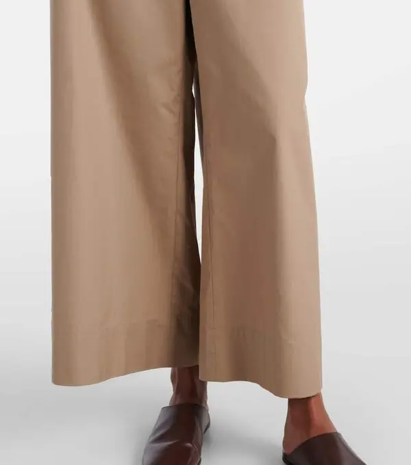 Max Mara Auero Cotton Poplin Wide-leg Pants