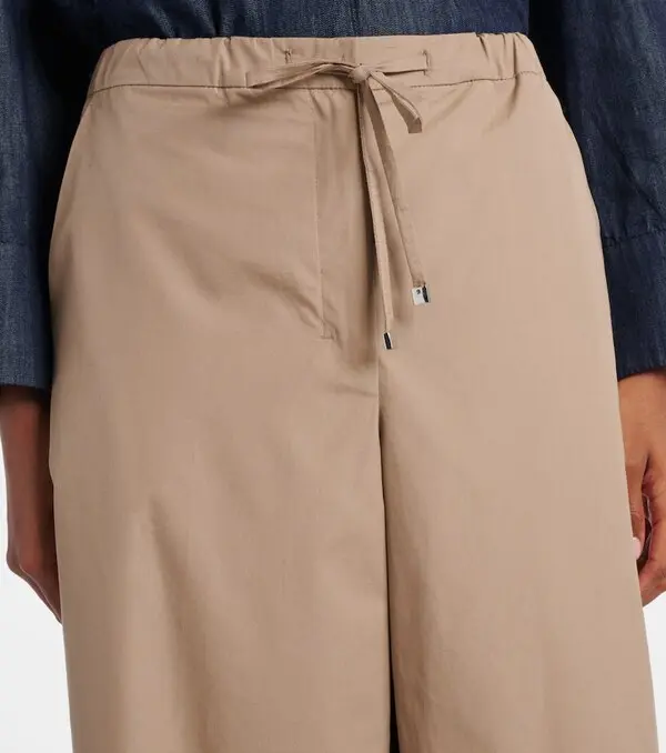 Max Mara Auero Cotton Poplin Wide-leg Pants