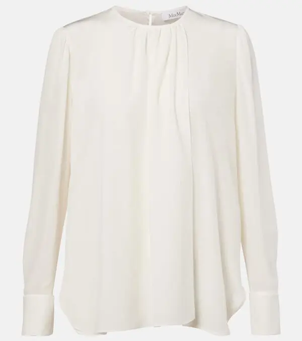 Max Mara Carol Draped Silk Blouse