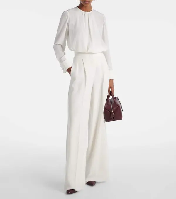 Max Mara Carol Draped Silk Blouse