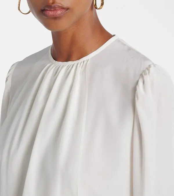 Max Mara Carol Draped Silk Blouse