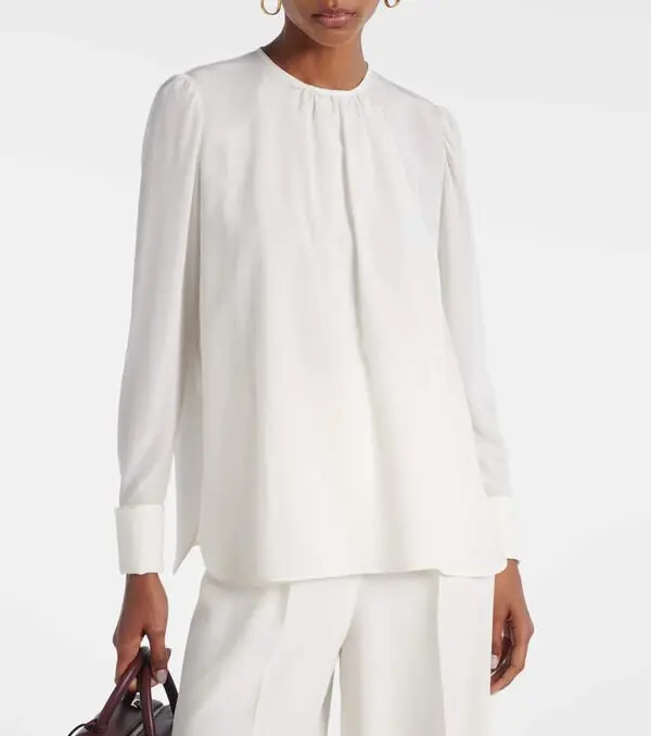 Max Mara Carol Draped Silk Blouse