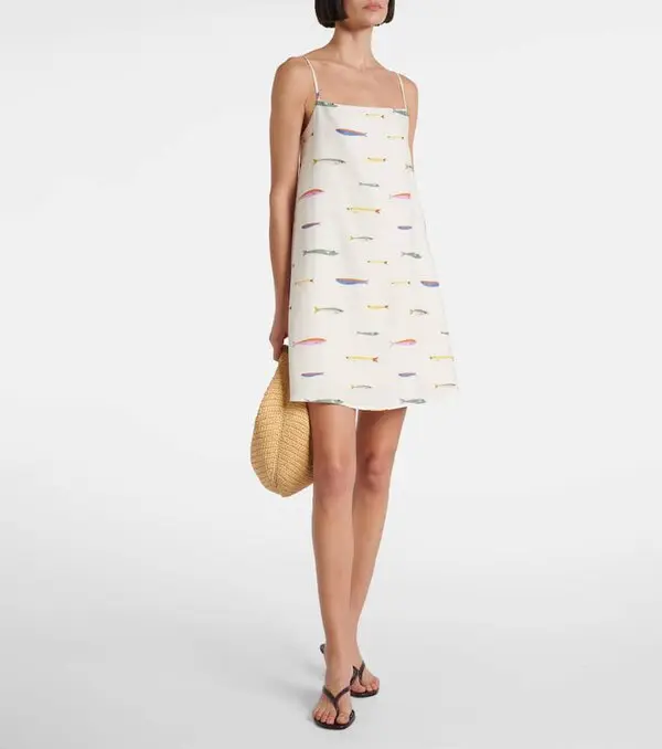 Staud Laura Printed Cotton Minidress