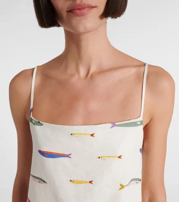 Staud Laura Printed Cotton Minidress
