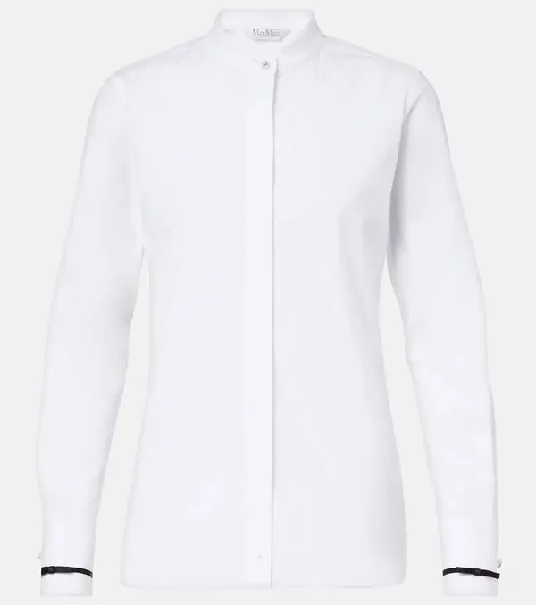 Max Mara Otranto Cotton-blend Poplin Shirt - White