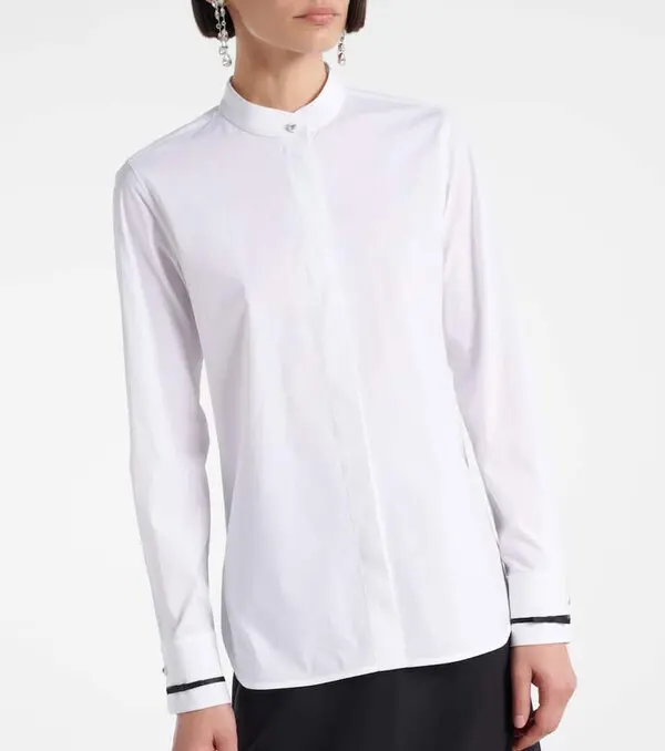 Max Mara Otranto Cotton-blend Poplin Shirt - White