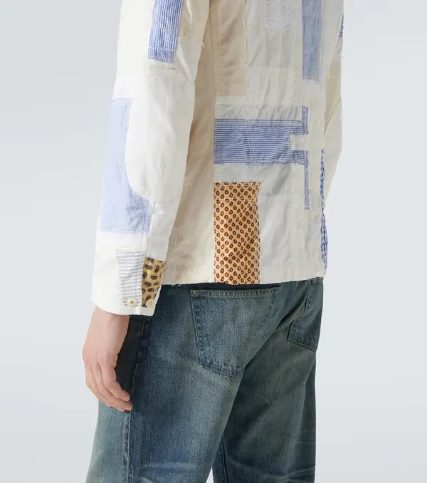 Junya Watanabe Patchwork Cotton And Linen-blend Blazer - Multicoloured