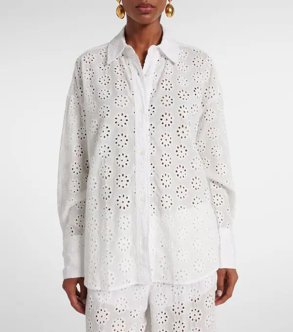 Staud Colton Eyelet Cotton Shirt