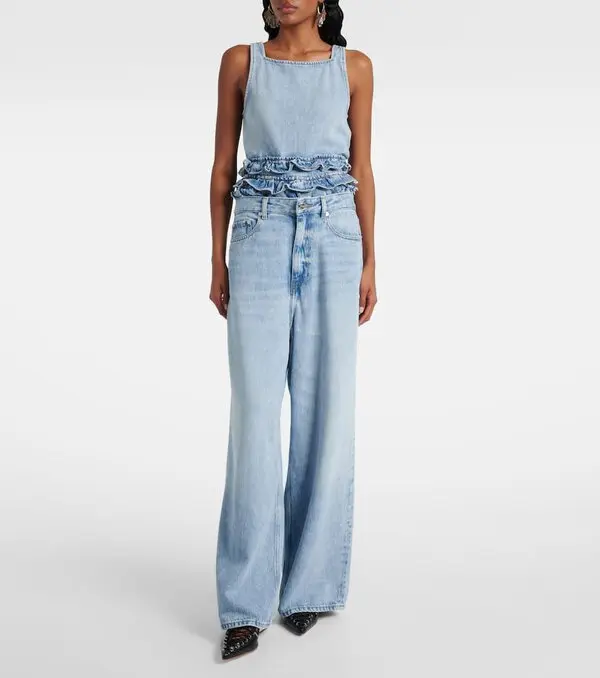 GANNI Mid-rise Wide-leg Jeans