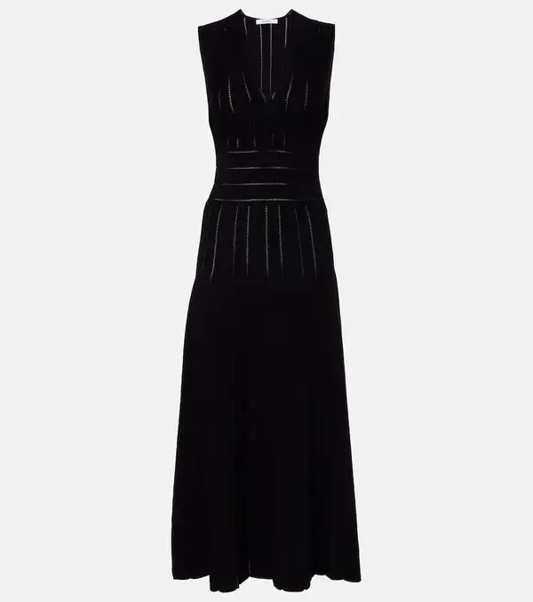 Max Mara Tallone Knitted Maxi Dress - Black