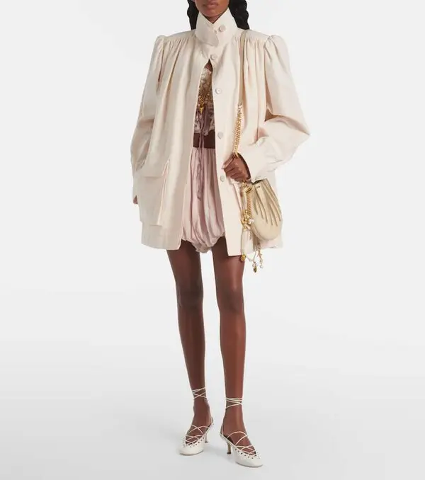 Chloé Lace-trimmed Silk Habotai Top