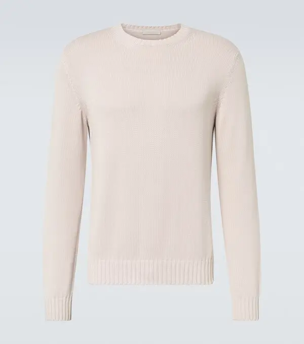 SAMAN AMEL Cotton Crewneck Sweater - Pink