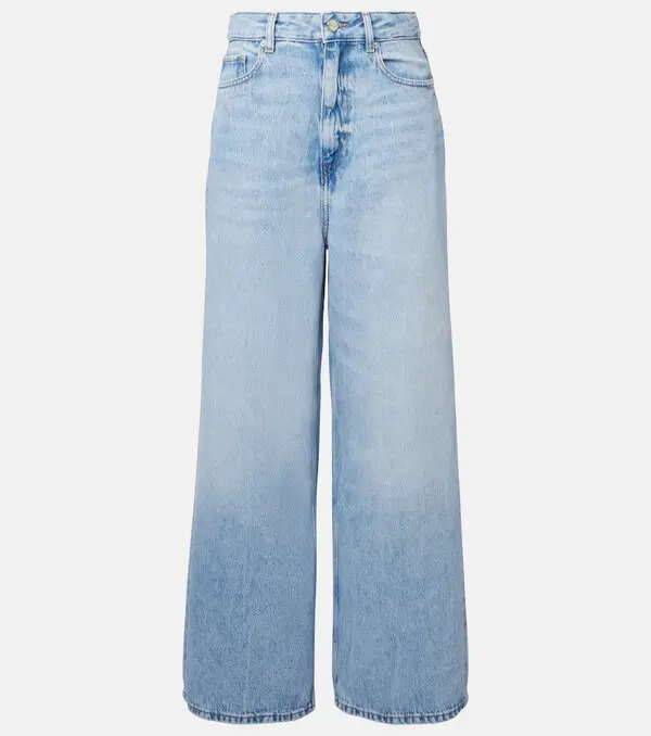 GANNI Mid-rise Wide-leg Jeans - Blue