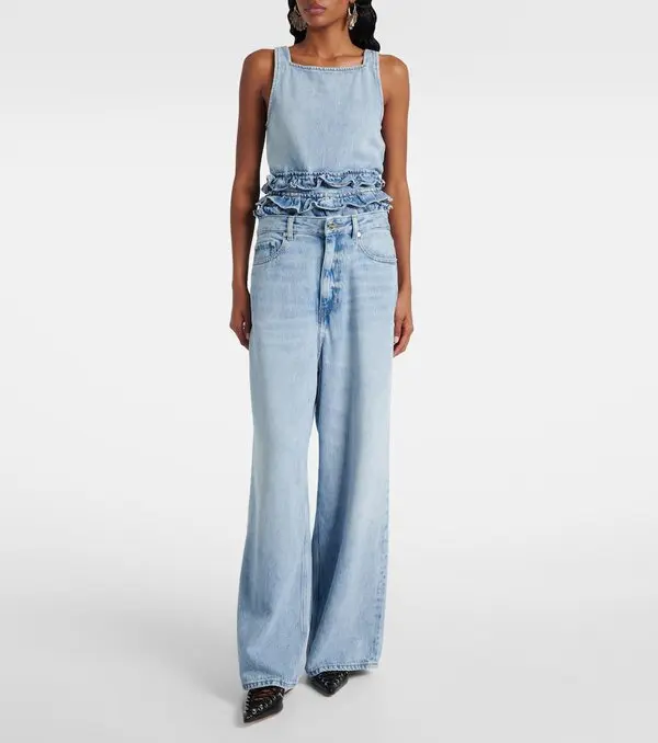 GANNI Mid-rise Wide-leg Jeans