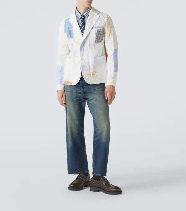 Junya Watanabe Patchwork Cotton And Linen-blend Blazer
