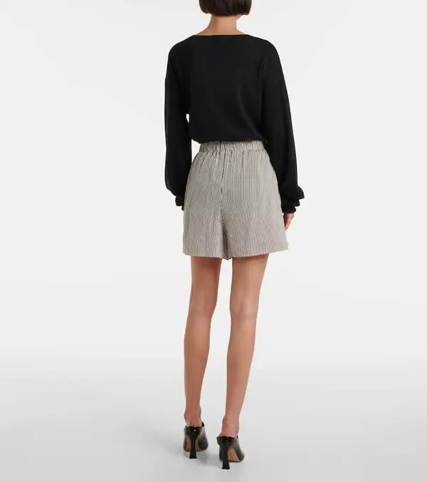 THE FRANKIE SHOP Lui Striped Shorts - Black
